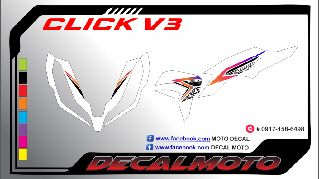 HONDA: CLICK V3 : DECAL STICKER – DECAL MOTO PH